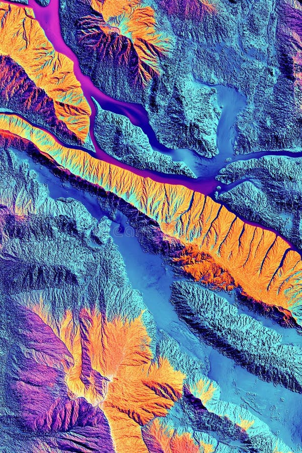 Aerial LiDAR GIS Map of a Floodplain Highlighting Elevation Drainage ...