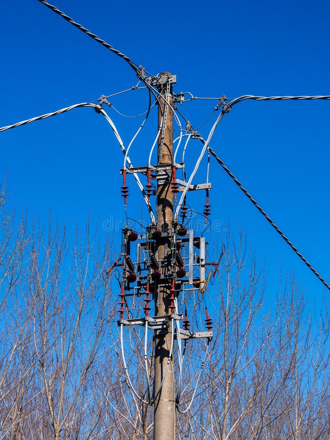 Aerial Lines for Power Distribution Stock Photo - Image of industry ...