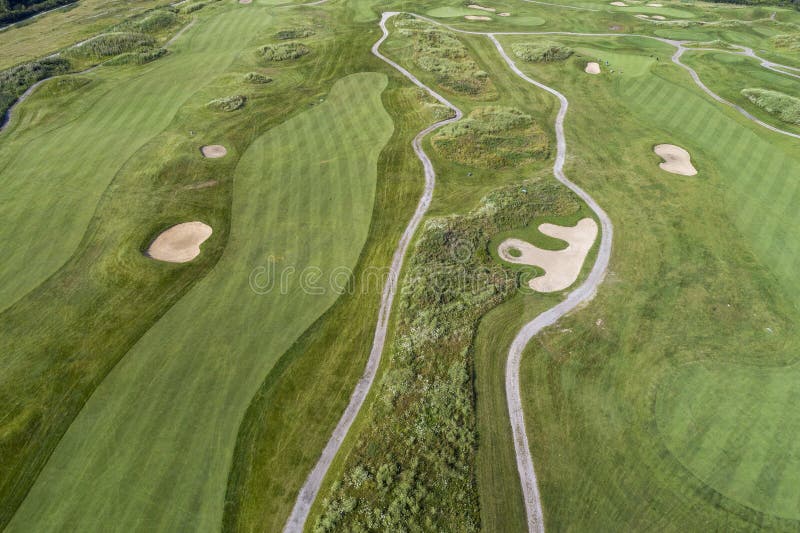 Aerial Links Golf Course stock image. Image of illinois - 243381821