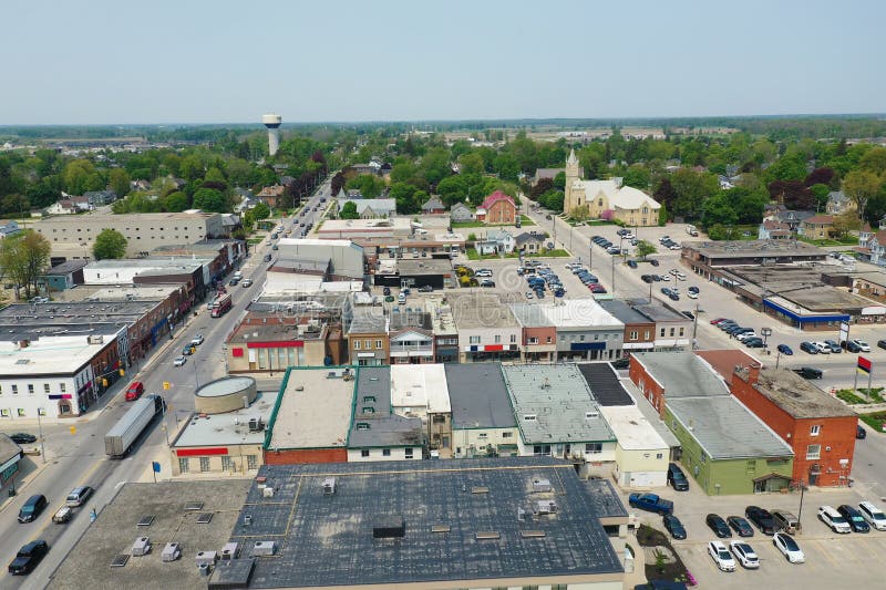 Aerial of Listowel, Ontario, Canada on Summer Day Stock Photo - Image ...