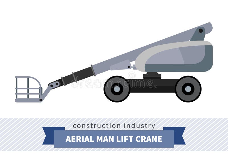 Aerial man lifts crane stock vector. Illustration of haulage - 72128654