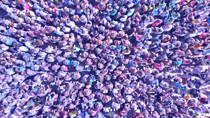 Aerial of Many People. People Crowd Texture View Above Editorial Image ...