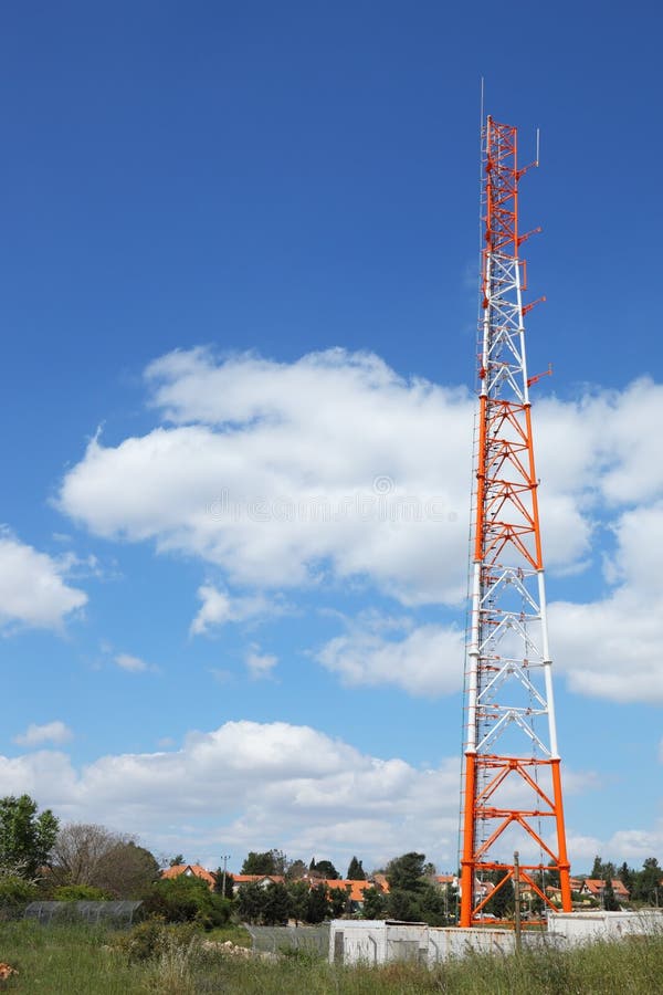 Aerial Mast in the Small Village Stock Photo - Image of phone, tall ...
