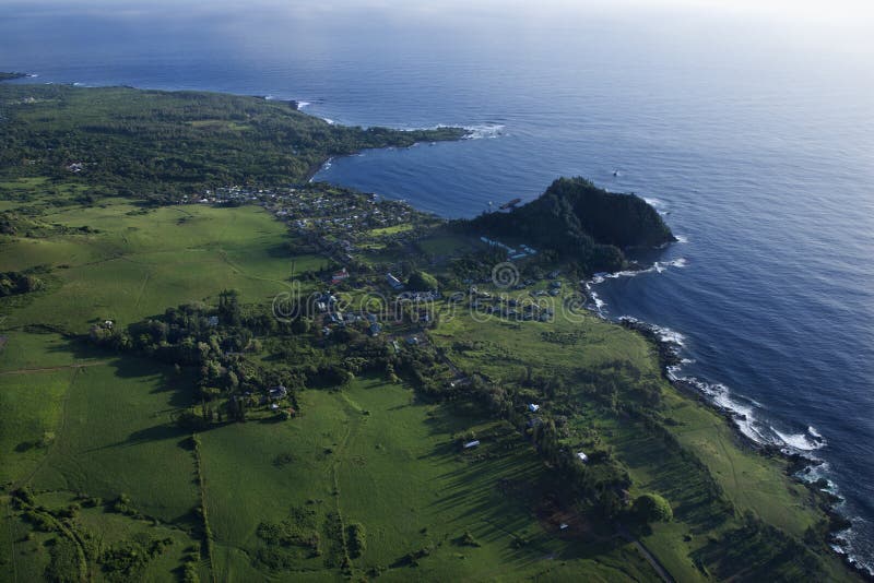 Aerial Maui landscape. stock image. Image of town, ocean - 3468633