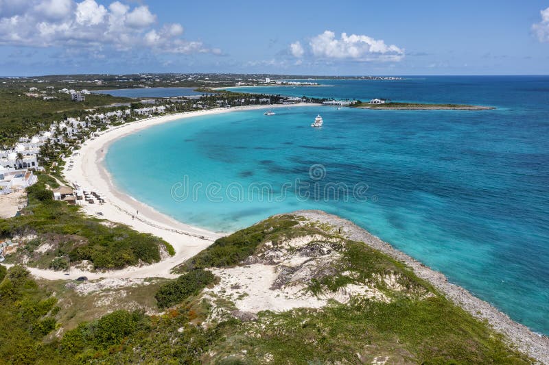 Aerial Maundays Bay Anguilla Stock Image - Image of tree, anguilla ...