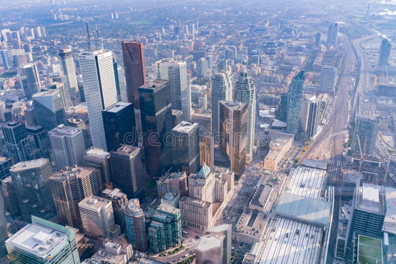 Aerial Morning View of the Toronto Downtown Editorial Photo - Image of ...
