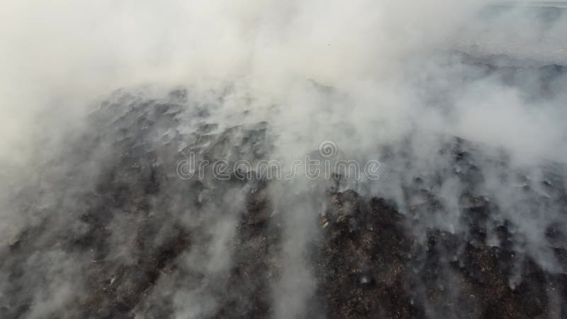 Aerial Move Forward Fire Burning Cause Smoke Stock Video - Video of ...