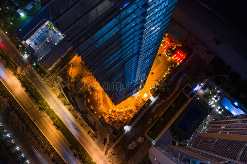Aerial Night Photo Building Tower Under Construction Stock Image ...