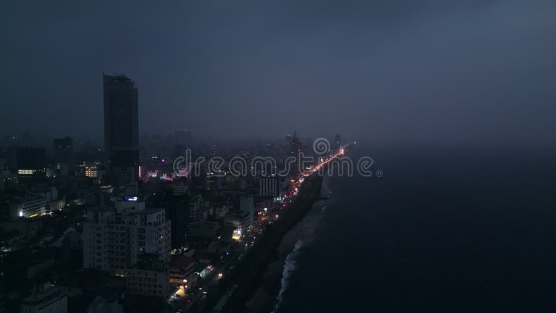 Aerial Night View of Colombo Cityscape with Illuminated Streets, Urban ... Aerial Night View of Colombo Cityscape with Illuminated Streets, Urban ...