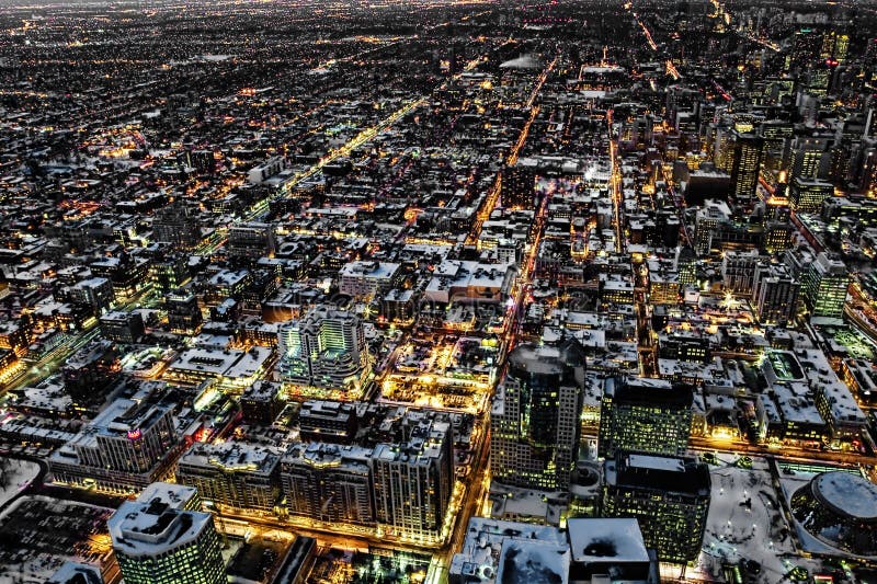 An Aerial Night View of Toronto Stock Photo - Image of downtown, canada ...