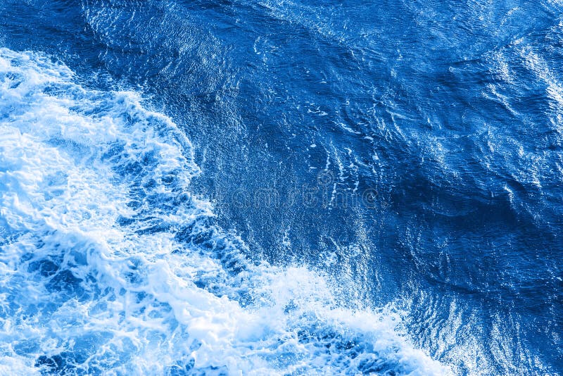 Aerial Ocean Blue Water Foam Top View Stock Photo - Image of bubble ...