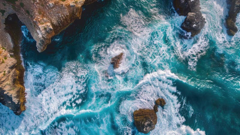 Aerial Ocean Waves Texture Abstract Background. World Oceans Day Stock ...