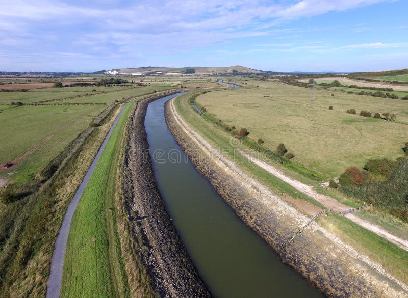 Aerial Ouse River, Sussex stock photo. Image of bank - 78394550