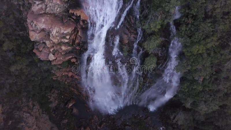 Aerial Overhead Dramatic Waterfall Stock Video - Video of flow, nature ...