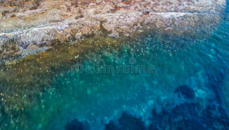 Aerial Overhead View of Blue Ocean at Sunset Stock Image - Image of ...