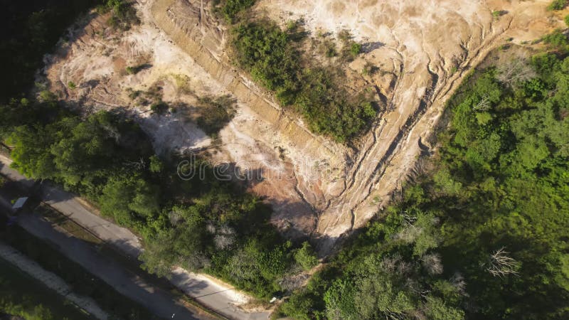 Aerial Overhead Zoom in View of the Deforestation Land. 4K, Slow-motion ...