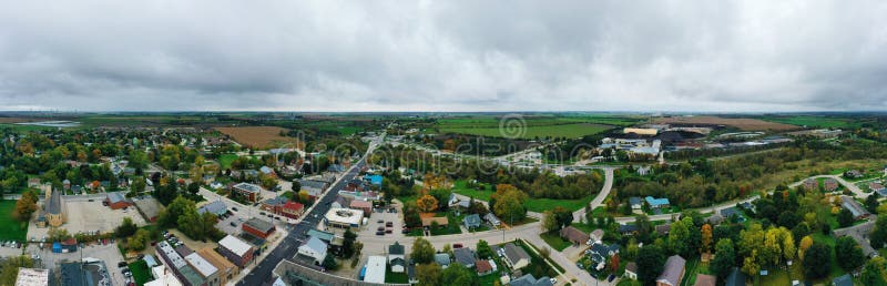 Aerial Panorama of Arthur, Ontario, Canada in Autumn Stock Photo ...
