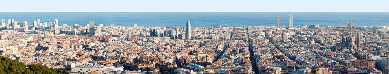 Panorama Of Barcelona, Spain Stock Photo - Image of bridge, centre ...
