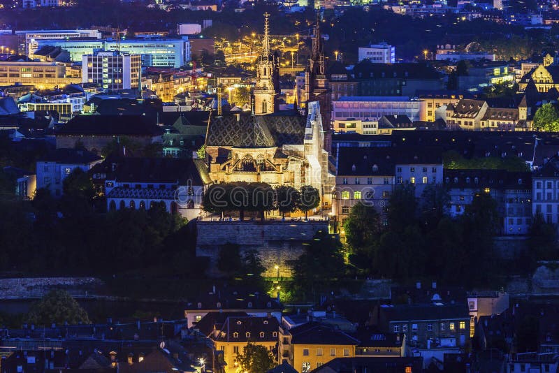Aerial panorama of Basel stock photo. Image of landmark - 82706826