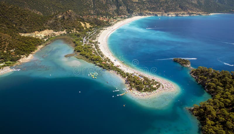 Panorama of Blue Lagoon in Oludeniz, Turkey Stock Image - Image of ...