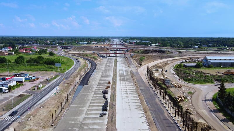 Aerial Panorama of Building Highway, Motorway or Expressway Stock ...