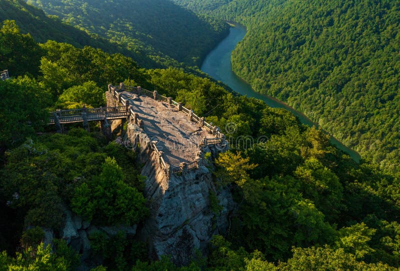 Aerial Panorama of Cheat River Gorge Stock Photo - Image of rocky ...