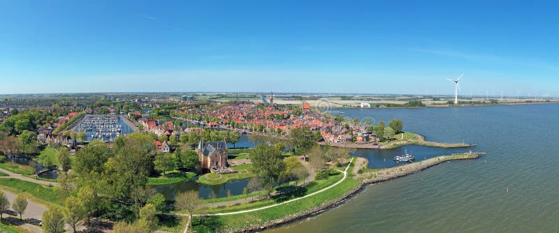 Aerial Panorama from the City Medemblik in the Netherlands Stock Photo ...