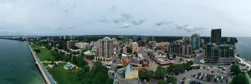 Aerial Panorama of the Downtown in Burlington, Ontario, Canada Stock ...