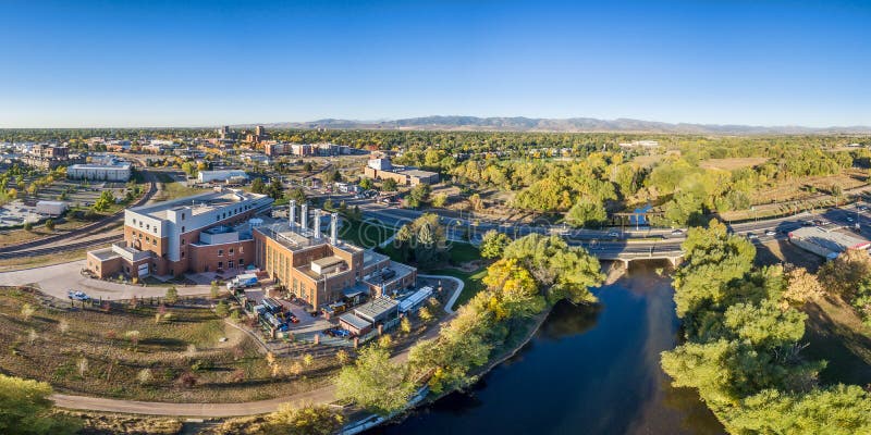 Aerial Panorama of Fort Collins Downtown Editorial Stock Image - Image ...