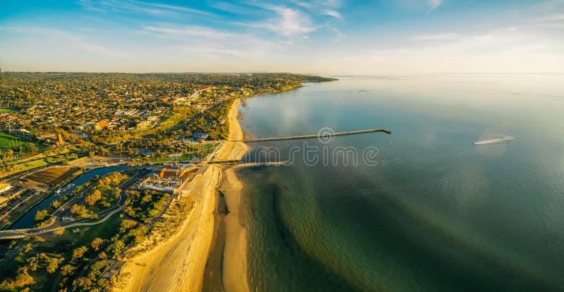 Aerial Panorama of Frankston Waterfront. Stock Photo - Image of living ...