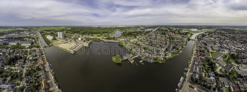 Aerial panorama of Halfweg stock image. Image of blue - 61992811