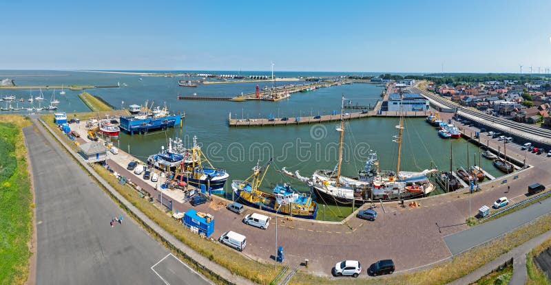 Den Oever, the Netherlands. January 2022. High Tide in the Harbor of ...