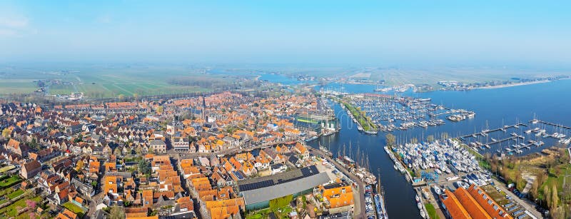 Aerial Panorama from the Historical City Monnickendam in the ...
