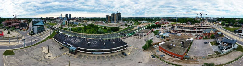 Aerial Panorama of Kitchener, Ontario, Canada of Multiple Construction ...