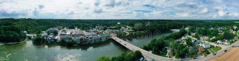 Aerial Panorama of Paris, Ontario, Canada on a Spring Morning Stock ...