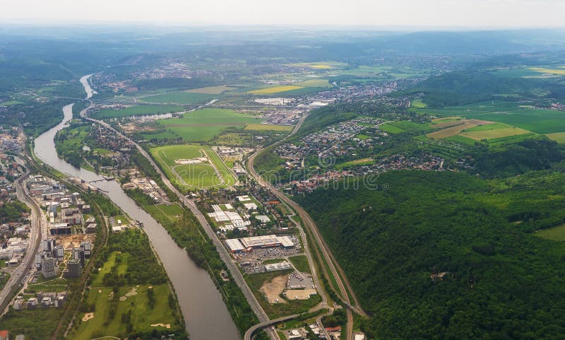 Aerial Panorama of Prague 12 District Stock Image - Image of park ...