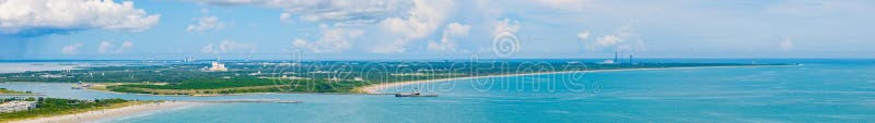 Aerial Panorama Print Florida Space Coast. View of Rocket Launch ...