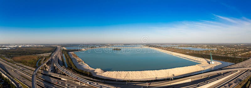 Aerial Panorama Rock Quarry Miami Hialeah Stock Illustration ...