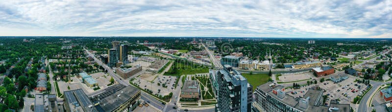 Aerial Panorama Scene of Kitchener, Ontario, Canada Stock Image - Image ...