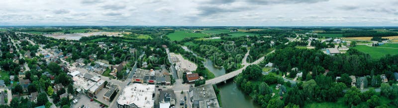 Aerial Panorama Scene of St Jacobs, Ontario, Canada on a Fine Day Stock ...