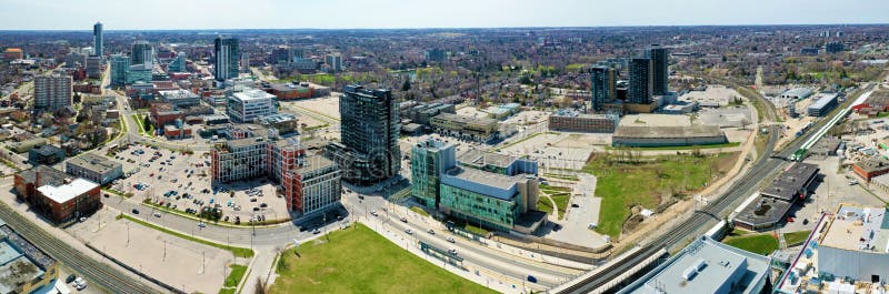 Aerial Panorama View of Kitchener, Ontario, Canada in Late Spring Stock ...