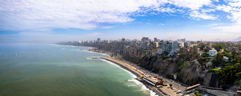 Aerial Panorama View of Lima, Peru Along the Coast Also Known As Stock ...