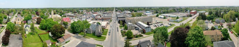 Aerial Panorama View of Listowel, Ontario, Canada Stock Image - Image ...
