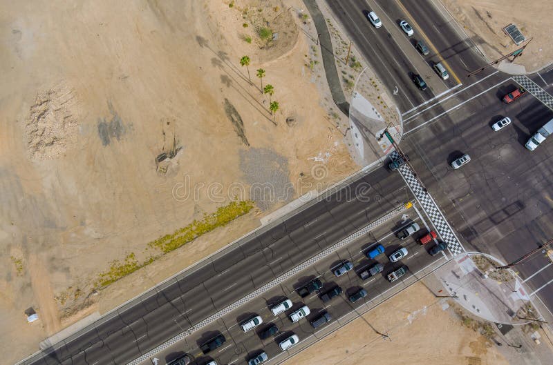 Aerial Panorama View Major Roads Intersection Stock Photo - Image of ...