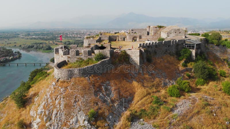 Aerial Panoramic of Rozafa Castle or Shkoder Castle in Shkoder Stock ...