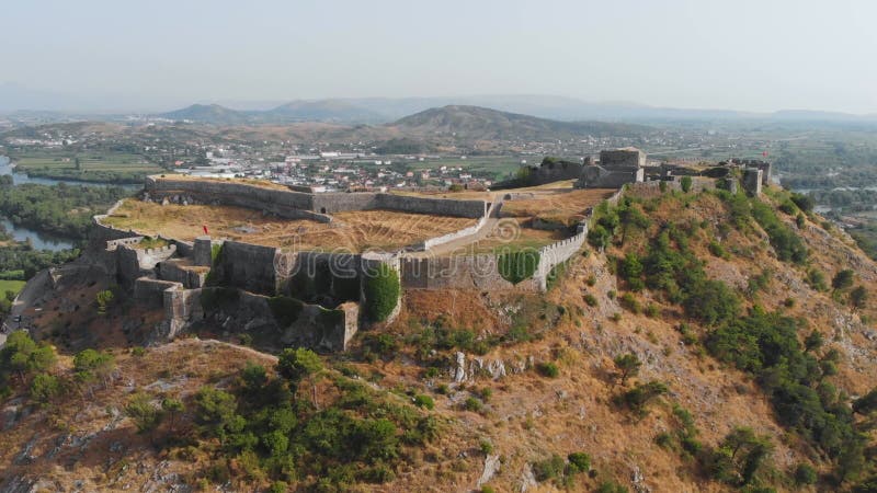Aerial Panoramic of Rozafa Castle or Shkoder Castle in Shkoder Stock ...