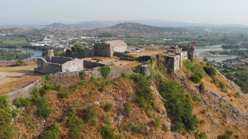 Aerial Panoramic of Rozafa Castle or Shkoder Castle in Shkoder Stock ...