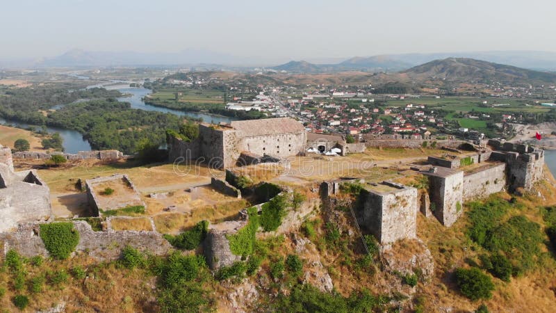Aerial Panoramic of Rozafa Castle or Shkoder Castle in Shkoder Stock ...