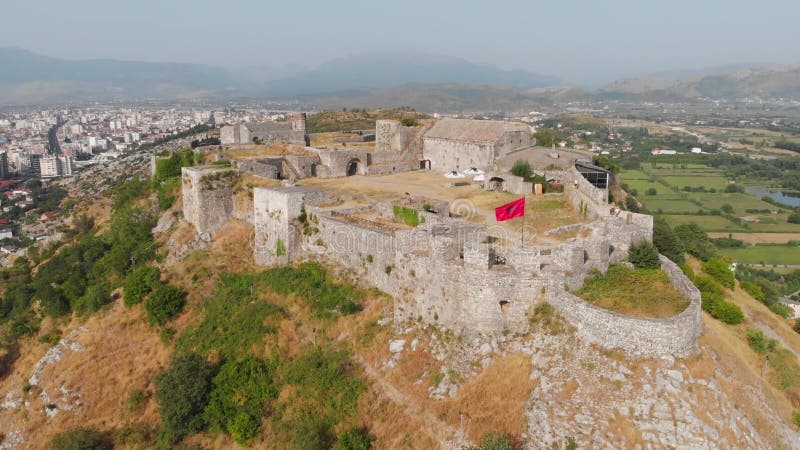 Aerial Panoramic of Rozafa Castle or Shkoder Castle in Shkoder Stock ...
