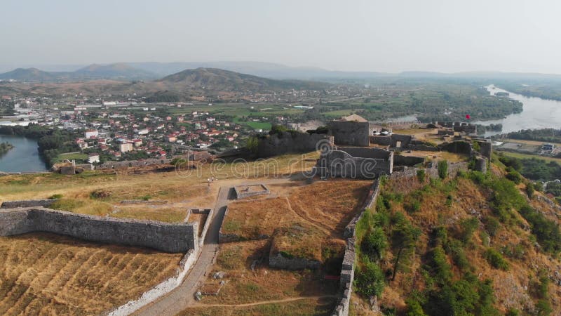 Aerial Panoramic of Rozafa Castle or Shkoder Castle in Shkoder Stock ...
